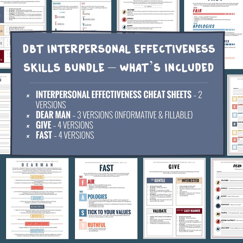 Interpersonal Effectiveness DBT Skills Bundle - Etsy