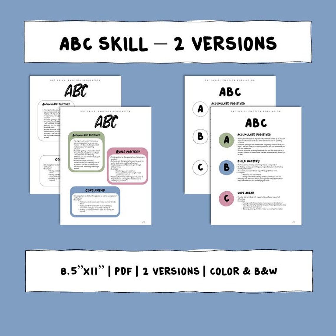 ABC PLEASE DBT Skills Handouts - Etsy