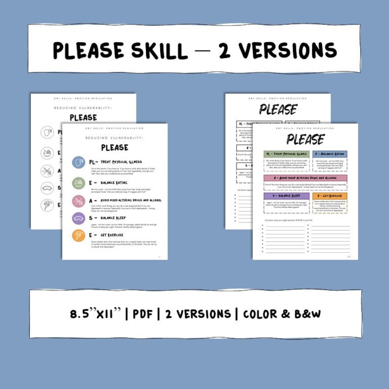 ABC PLEASE DBT Skills Handouts - Etsy