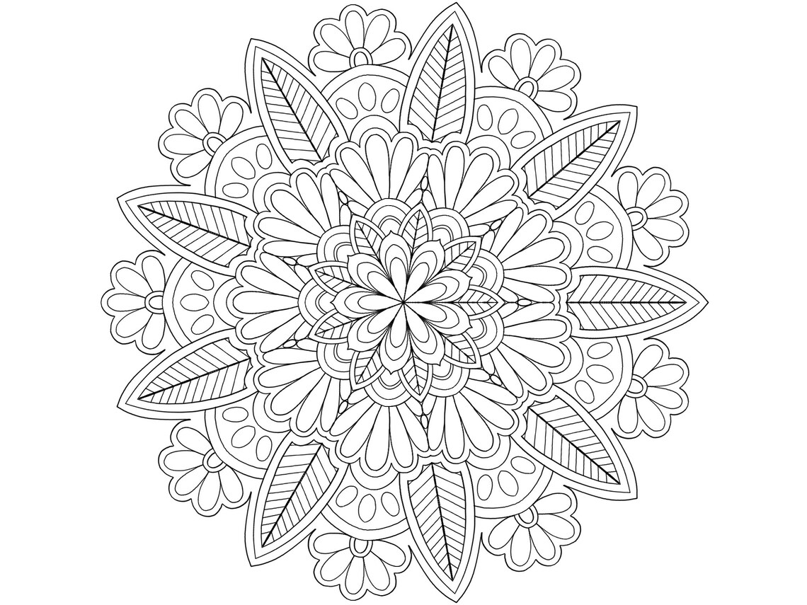 5 Printable Mandala Coloring Pages - Etsy