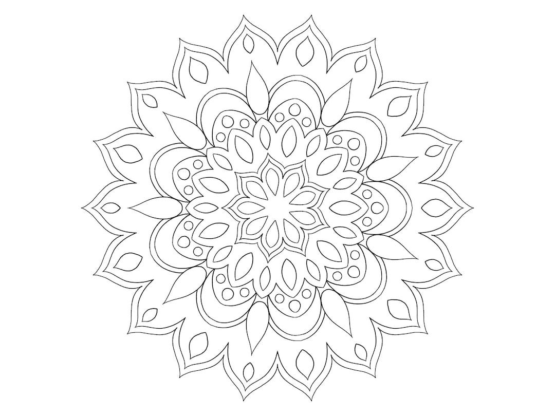 5 Printable Mandala Coloring Pages - Etsy
