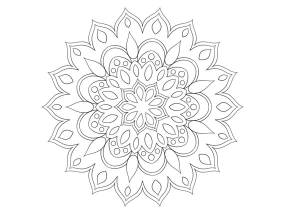 5 Printable Mandala Coloring Pages - Etsy