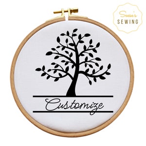 Tree of Life Hand Embroidery Pattern: Customizable Text, 5 Sizes (PDF ...