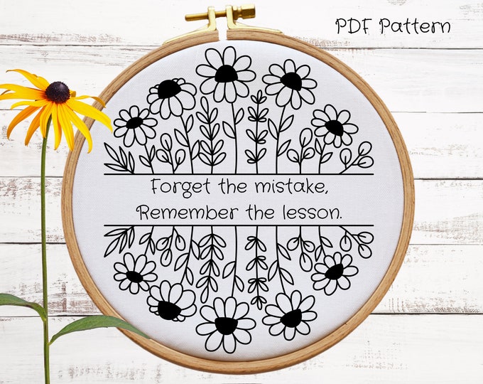 Motivational Quotes Embroidery PDF Pattern| Modern Embroidery Design ...