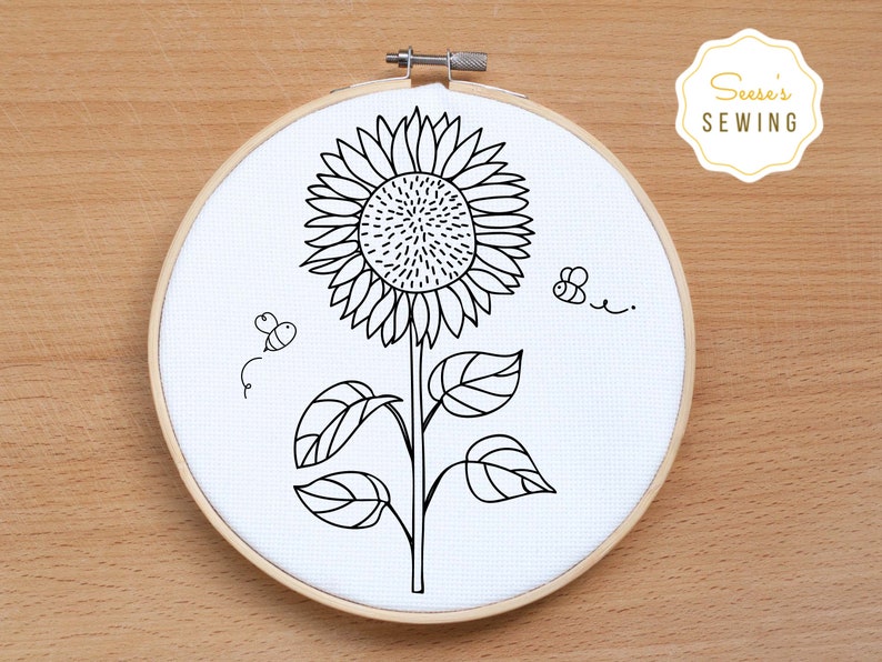 Sunflower Hand Embroidery Pattern PDF Pattern Download - Etsy