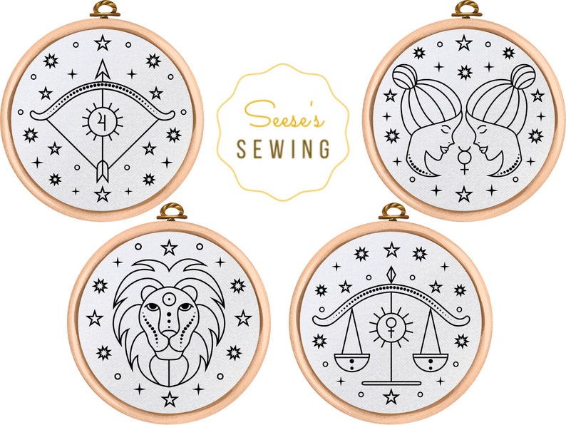 PDF Pattern Zodiac Signs Hand Embroidery Design Beginner - Etsy