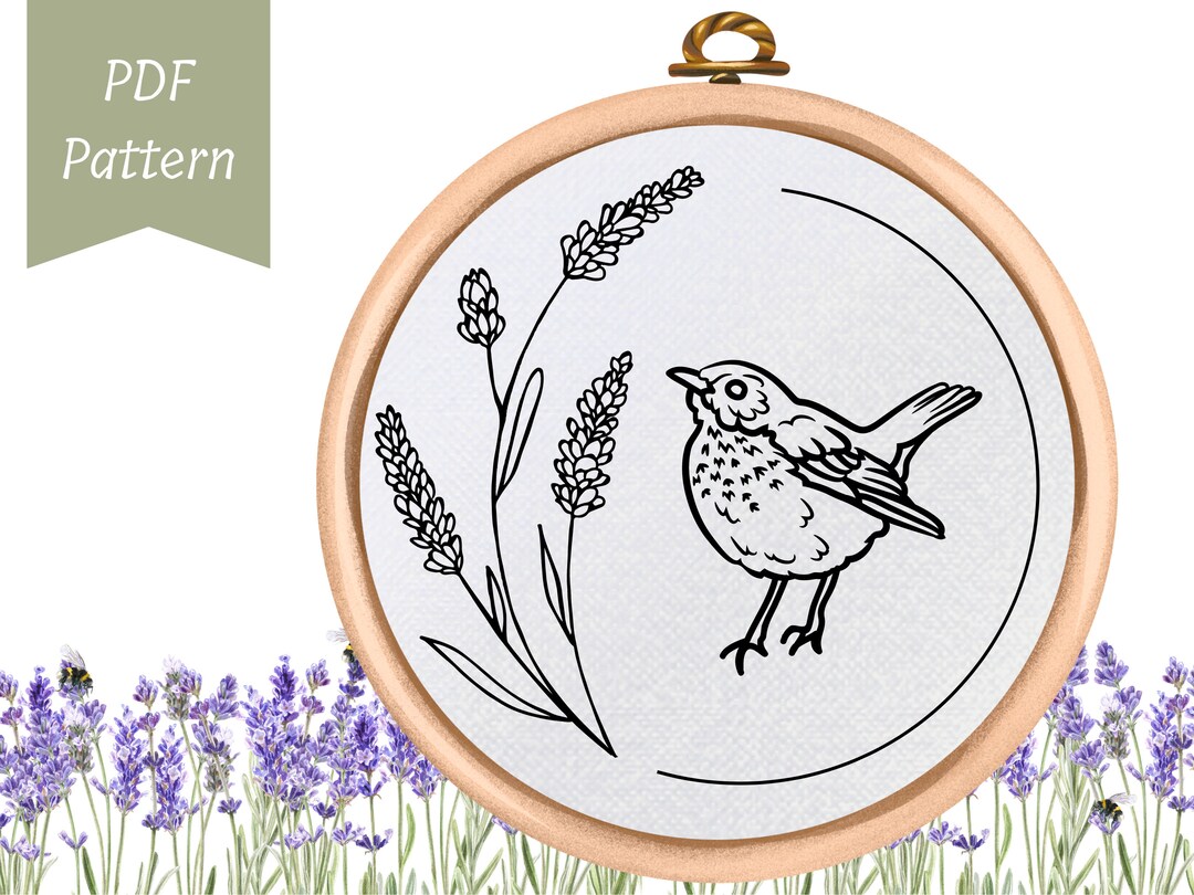 Wood Thrush Embroidery Pattern: Songbird Design (PDF Pattern) - Etsy