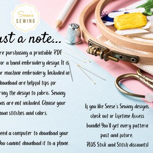 Floral Hand Embroidery Pattern - PDF Pattern Download - Flower Pocket ...