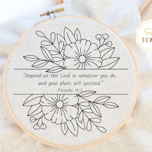 PDF Pattern - Old Testament Bible Verse Hand Embroidery Pattern ...