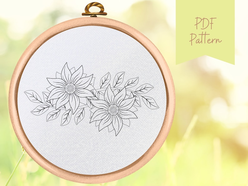 Floral Hand Embroidery Pattern PDF Pattern Download Flower - Etsy