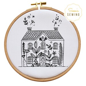 Hand Embroidery PDF Pattern - House and Garden - Instant Download in 5 ...