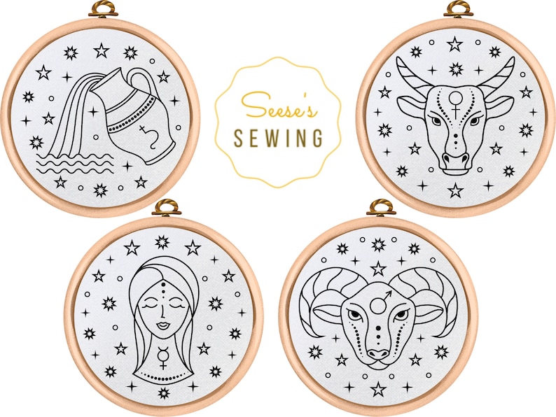 PDF Pattern Zodiac Signs Hand Embroidery Design Beginner - Etsy