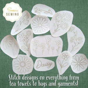 Daisy Delight: Set of 12 Hand Embroidery Stick and Stitch Transfers ...