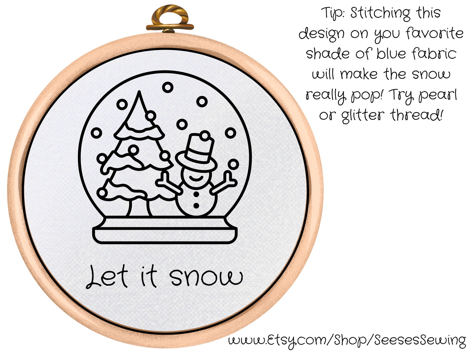 Snowman PDF Pattern Hand Embroidery Pattern Printable PDF - Etsy