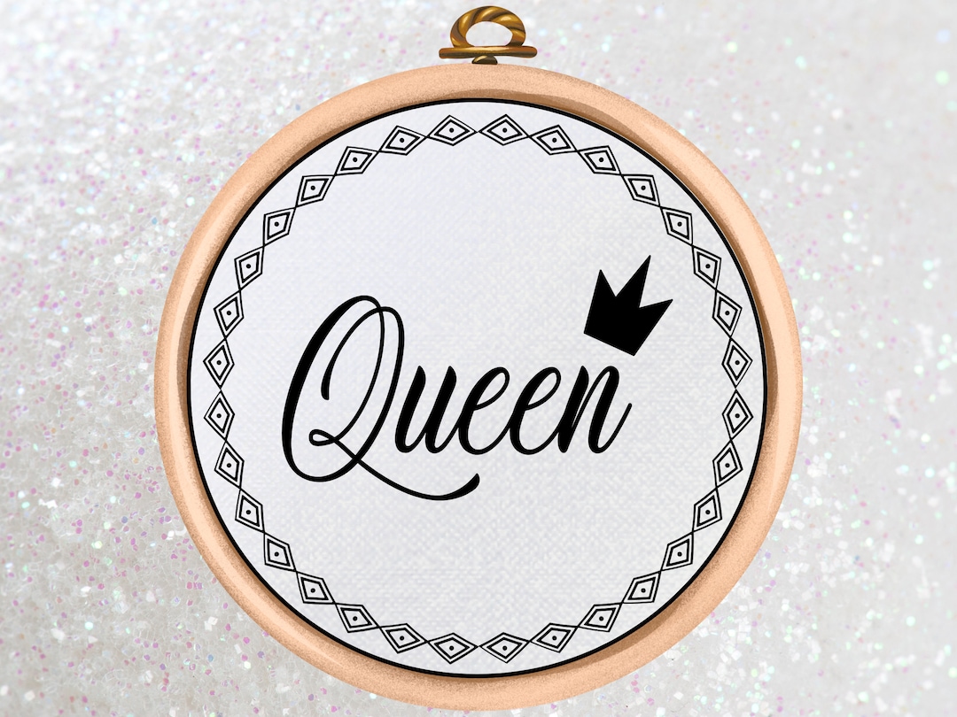 PDF Pattern - Queen Hand Embroidery Design - Digital Download - Yas ...
