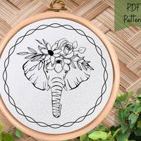 Elephant Embroidery - Etsy