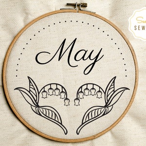 Hand Embroidery PDF Pattern, May, Lilly of the Valley, Flowers - Etsy
