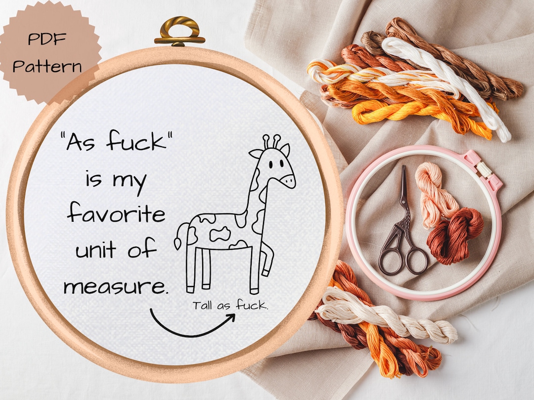 Funny Hand Embroidery Pattern - PDF Pattern Download - Crude Humor ...