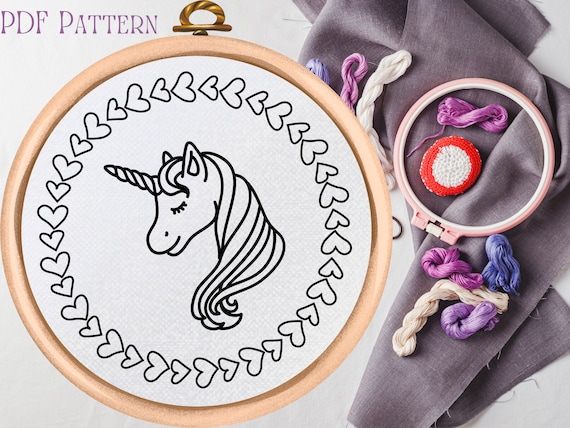 Unicorn embroidery design store