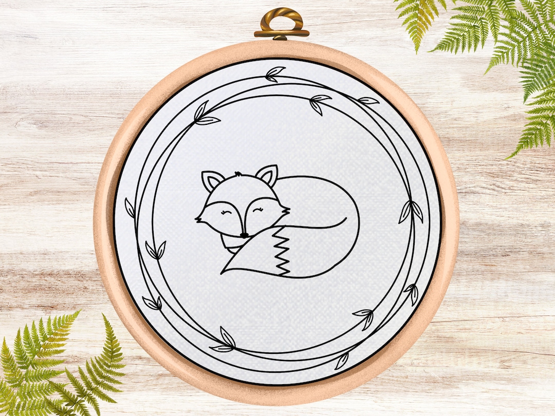 Fox Embroidery Pattern - PDF Pattern - Instant Download - Easy ...