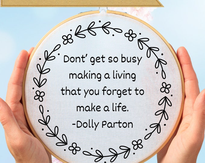 Motivational Quotes Embroidery PDF Pattern| Modern Embroidery Design ...
