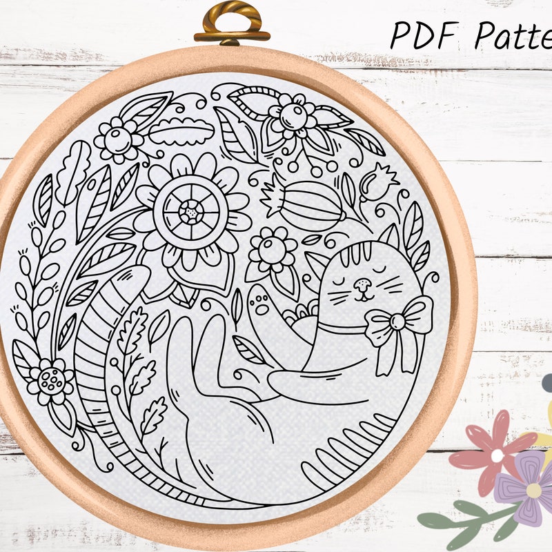 Cat Hand Embroidery - Etsy