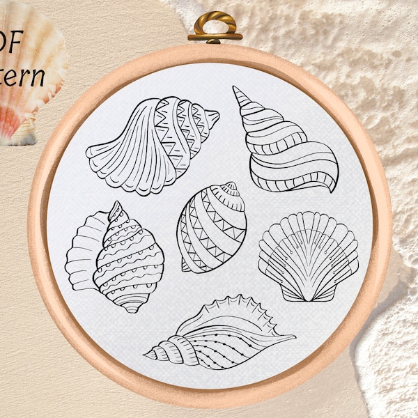Seashell Embroidery - Etsy