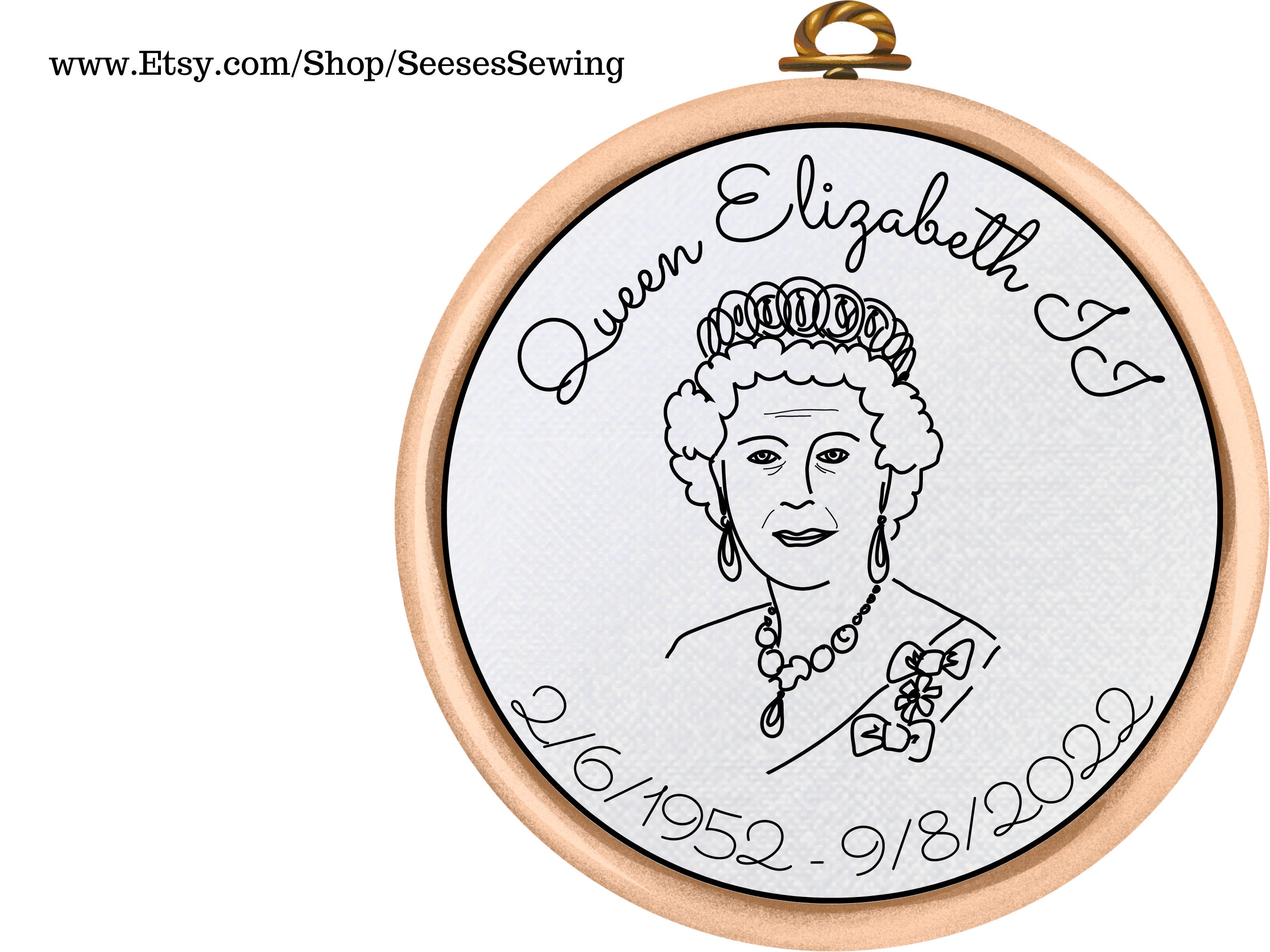 PDF Pattern Queen Elizabeth Hand Embroidery Design Digital - Etsy