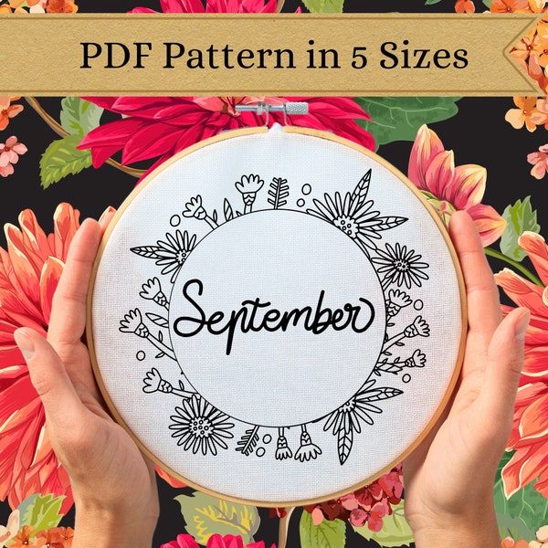 Wreath Embroidery - Etsy