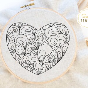 Heart Hand Embroidery Design - PDF Pattern - Beginner Embroidery - Etsy