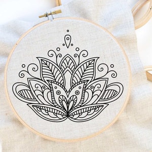 Mandala Hand Embroidery Pattern - PDF Pattern Download - Zen Embroidery ...