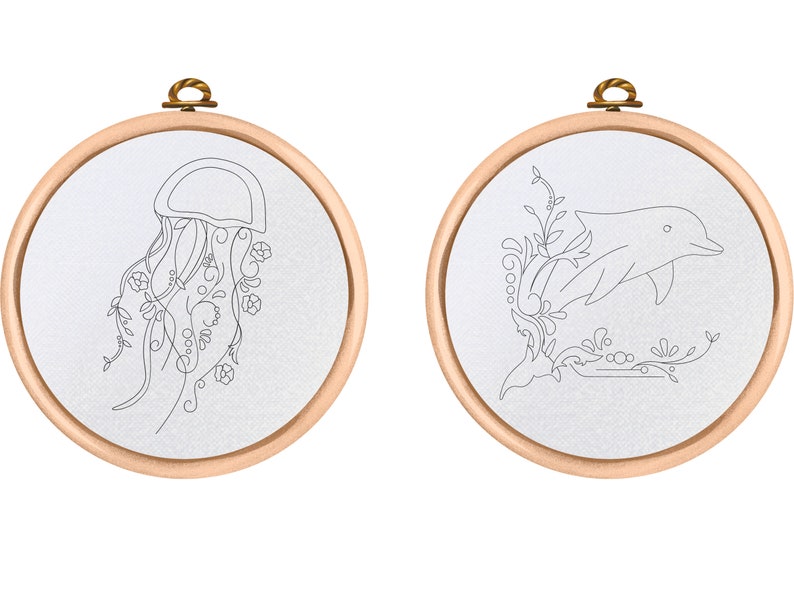 PDF Pattern Bundle - Sea Life - Hand Embroidery Pattern Pack - 6 ...