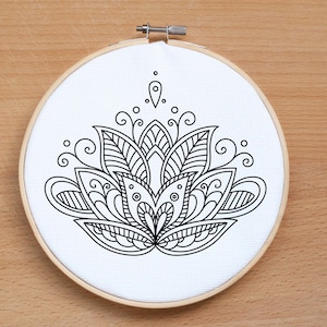 Mandala Hand Embroidery Pattern - PDF Pattern Download - Zen Embroidery ...