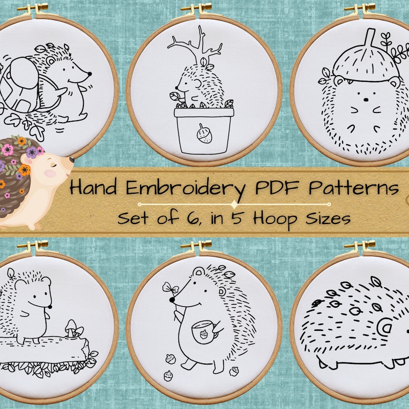 Hedgehog Embroidery - Etsy
