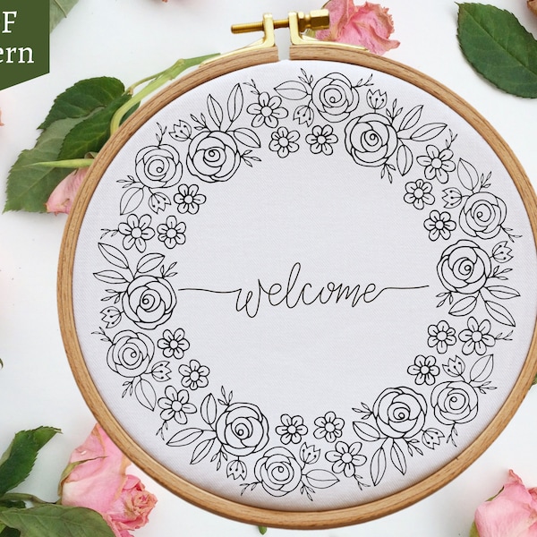 Welcome Embroidery - Etsy