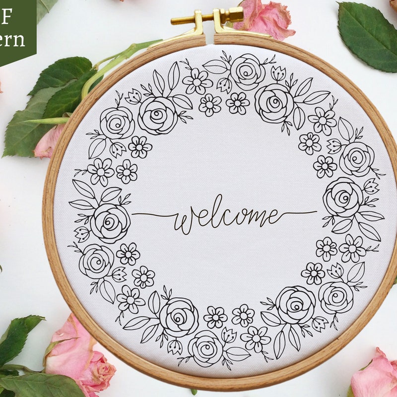 Welcome Embroidery - Etsy