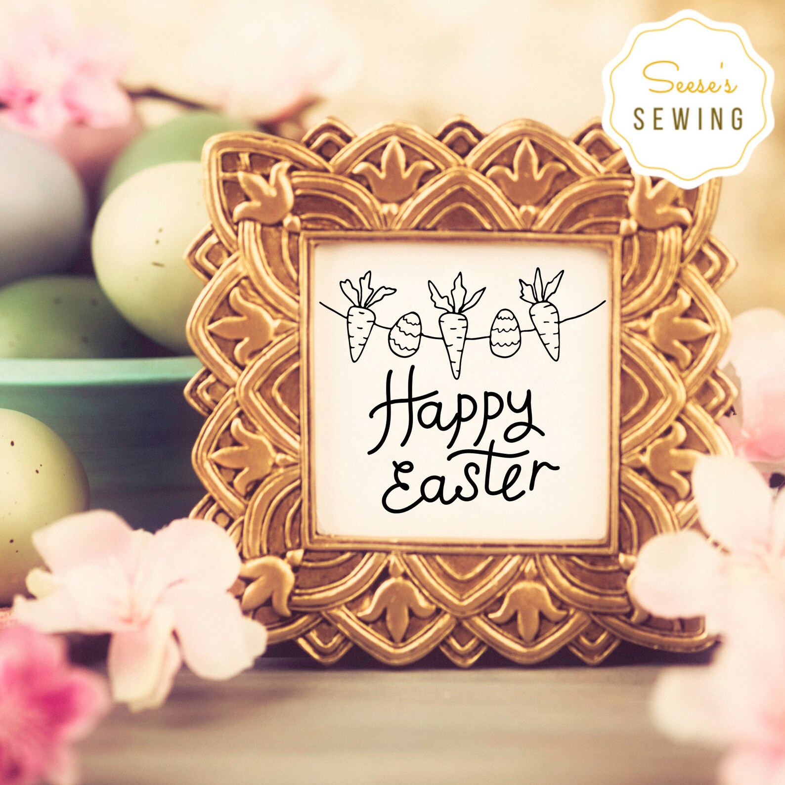 Happy Easter Hand Embroidery PDF Pattern - 5 Sizes Available - Digital ...