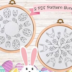 Easter Hand Embroidery Pattern - PDF Pattern Bundle - Set of 2 - Etsy