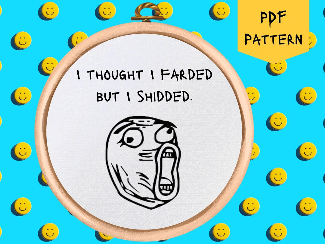 PDF Pattern - Funny Hand Embroidery Pattern - Troll Face - Etsy UK