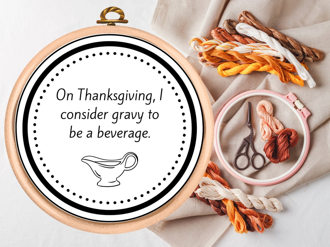 PDF Pattern - Thanksgiving Hand Embroidery - Instant Download - Easy ...