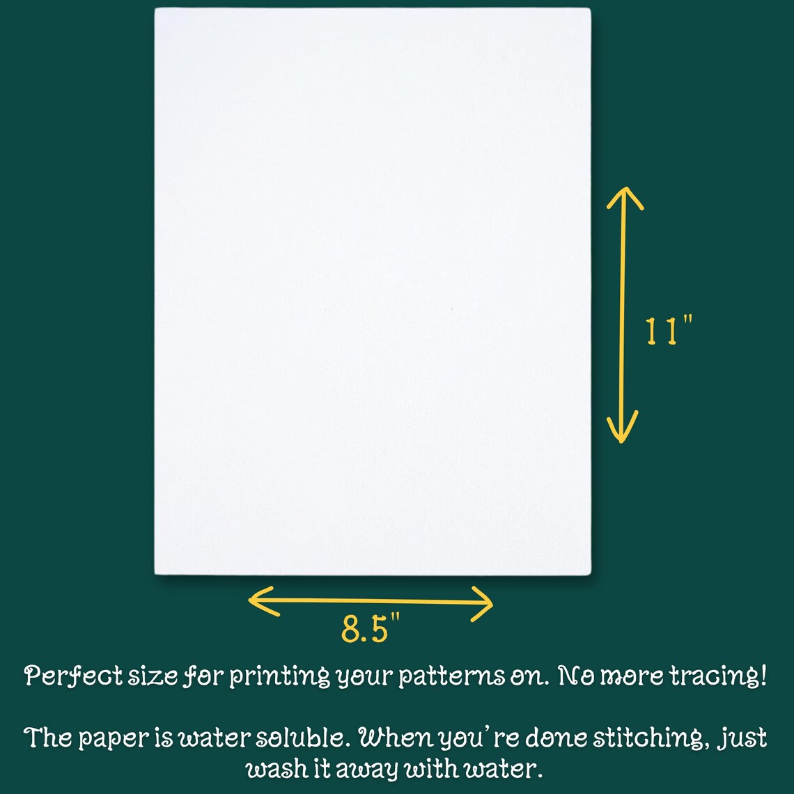 Printable Stick and Stitch Paper, Water Soluble Embroidery Transfer ...