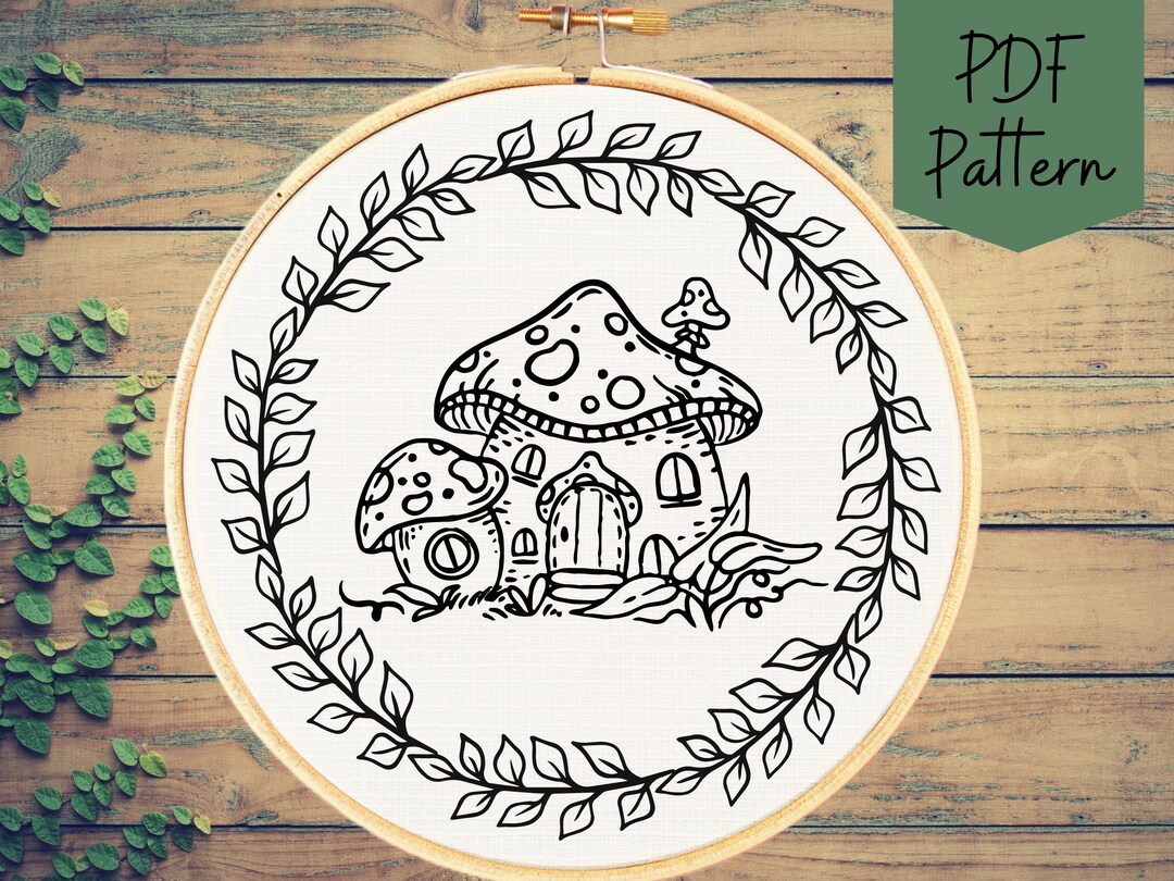 Toadstool House Hand Embroidery Pattern (PDF Pattern) - Etsy