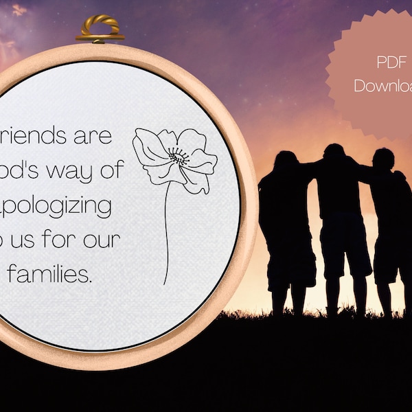 Friends Embroidery - Etsy