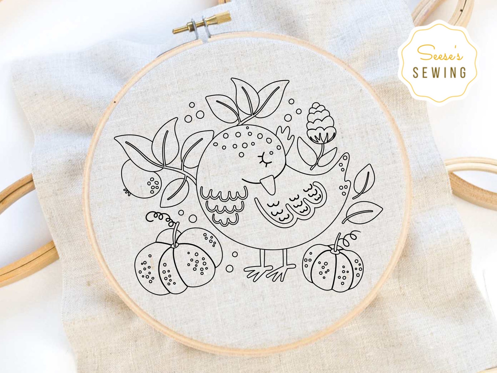 Hand Embroidery PDF Pattern, Bird and Flowers, Digital Download Pattern ...