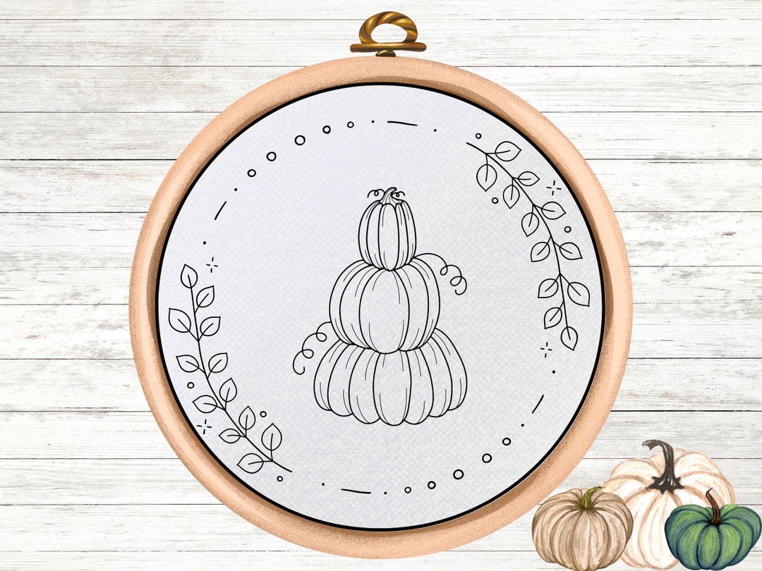 Pumpkin Embroidery Pattern - PDF Pattern - Fall Design - Instant ...