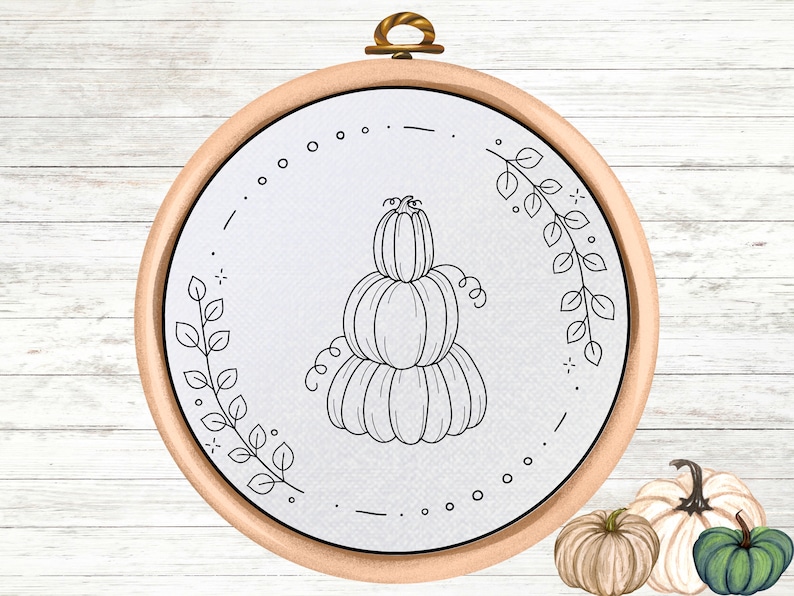 Pumpkin Embroidery Pattern PDF Pattern Fall Design - Etsy
