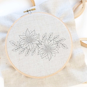 Floral Hand Embroidery Pattern - PDF Pattern Download - Flower ...