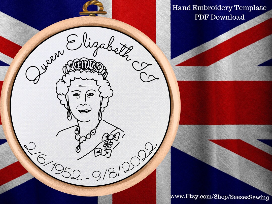 PDF Pattern Queen Elizabeth Hand Embroidery Design Digital Download ...