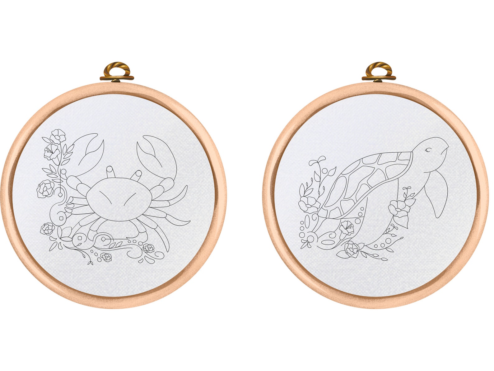 PDF Pattern Bundle - Sea Life - Hand Embroidery Pattern Pack - 6 ...