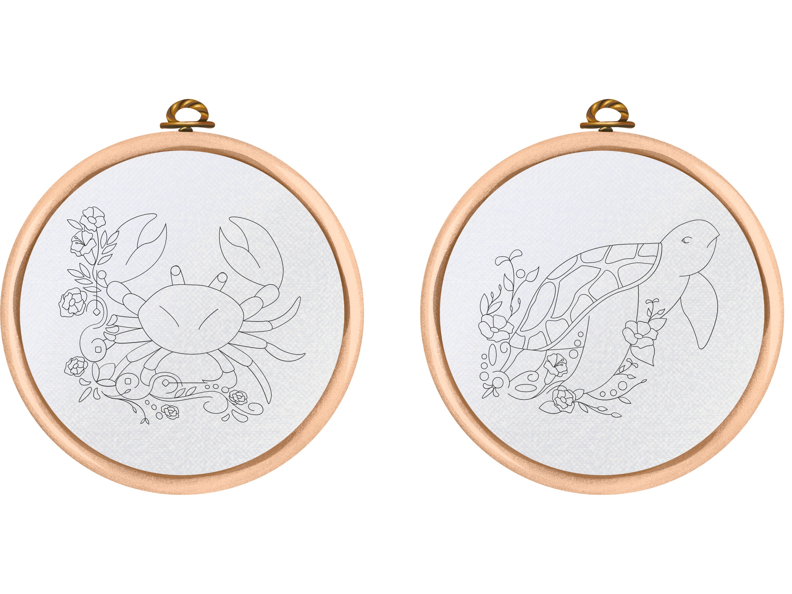 PDF Pattern Bundle - Sea Life - Hand Embroidery Pattern Pack - 6 ...